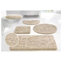 Guido Maria Kretschmer Home & Living Badematte OTTO HOME "Micro exclusiv, Badvorleger, Badezimmer Teppich" Gr. 5, beige, H:55mm, Polyester, Badematten, Badematte, Badteppich, Badematten auch als 3 teiliges Set & rund erh&auml;ltlich