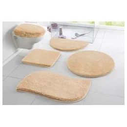 Badematte OTTO HOME "Merida, Badvorleger, Badezimmer Teppich" Gr. 81, beige (sand), H:32mm, Kunstfaser, Badematten, Badematte, Badteppich, Uni Farben, rechteckig, rund & als 2-tlg. Set erh&auml;ltlich
