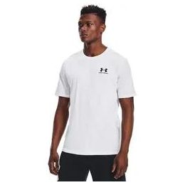 T-Shirt Under Armour "UA M SPORTSTYLE LC SS", Herren, Gr. S, wei&szlig;, Obermaterial: 60% Baumwolle, 40% Polyester, normal, Rundhals, Shirts T-Shirt, Kurzarm, f&uuml;r sportliche Aktivit&auml;ten und Freizeit, Rundhalsausschnitt