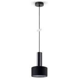 Paco Home Pendelleuchte "VELUTA", schwarz, &Oslash; 15cm H: 17,5cm, Leuchten, Wohnzimmer H&auml;ngeleuchte Stoffschirm Esszimmer Modern GU10, Pendelleuchte