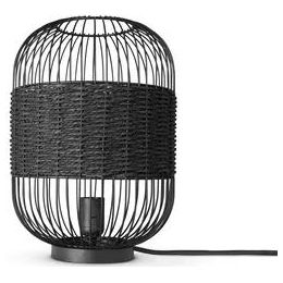 Paco Home Tischleuchte "PUCA", schwarz, &Oslash; 24cm H: 35cm, Leuchten, K&auml;fig Papier Nachttisch Lampe Metall E27 Vintage Boho, Tischleuchte
