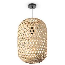 Paco Home Pendelleuchte "PUNU", braun (holz), &Oslash; 30cm H: 43cm, Leuchten, Bambus Pendelleuchte Boho Deckenlampe Korb H&auml;ngend Rustikal E27 Natur, Pendelleuchte