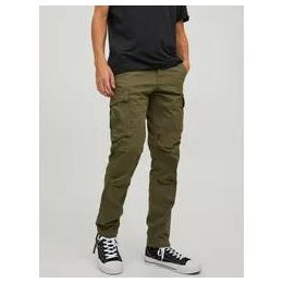 Jack & Jones Cargohose JACK & JONES "STACE TUCKER", Damen, Gr. 29, L&auml;nge 32, gr&uuml;n (olive night), Web, Obermaterial: 97% Baumwolle, 3% Elasthan, unifarben, normal normal, Hosen Cargohose