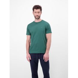 Rundhalsshirt Lerros "Rundhals T-Shirt aus Baumwolle", Herren, Gr. L, soft teal, 100% Baumwolle, Rundhals, Shirts Rundhalsshirt, 100% Baumwolle, einfarbig, angenehmer Tragekomfort