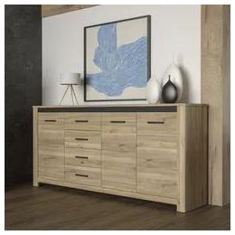 Sideboard FORTE "San Cayetano", braun (mauvella eiche, cabezone eiche), B:206cm H:95,7cm T:42,2cm, Dekorfolie, Holzwerkstoff, Sideboards, Sideboard