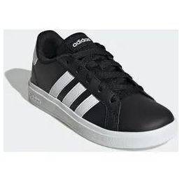Sneaker Adidas SPORTSWEAR "GRAND COURT LIFESTYLE TENNIS LACE-UP", M&auml;dchen, Gr. 38,5, schwarz-wei&szlig; (core schwarz, ftwr wei&szlig;, core schwarz), Synthetik, Textil, Schuhe Sneaker, Design auf den Spuren des Adidas Superstar, f&uuml;r Kinder & Jugendliche