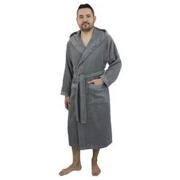 Unisex-Bademantel OTTO HOME "Tailles, ideal f&uuml;r Sauna & Spa, Hotelbademantel, Morgenmantel" Gr. XXL, grau (dunkelgrau), L:125cm, Walkfrottier, Hausm&auml;ntel, langer Bademantel f&uuml;r Damen und Herren, 100% Baumwolle, XS-3XL