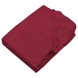 Bettlaken SETEX "Feinbiber Melange Spannbetttuch", rot (dunkelrot), B:140cm L:200cm, Feinbiber, Obermaterial: 90% Baumwolle, 10% Polyester, Bettlaken, Spannbettlaken, Melange-Effekt: Tiefe, Lebendigkeit, interessante Optik f&uuml;r das Auge