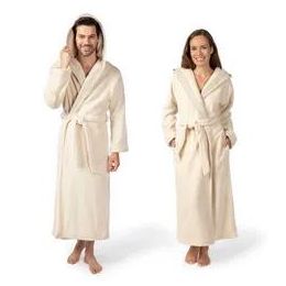 M&ouml;ve Unisex-Bademantel M&Ouml;VE "Chenillebiesen, ideal f&uuml;r Sauna & Spa, Hotelbademantel, Morgenmantel" Gr. XXL, beige (natur), XXL, Walkfrottier, Hausm&auml;ntel, Bademantel