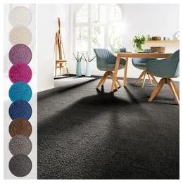 Teppichboden ANDIAMO "Sophie, Frisee-Velours, Gesamth&ouml;he 12 mm, Luxusklasse LC3", grau (anthrazit), B:400cm L:450cm, Kunstfaser, Teppiche, Uni Farben, Breite 400 cm oder 500 cm, strapazierf&auml;hig & pflegeleicht