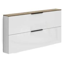 Schuhschrank Home Affaire "SPACE, Schuhkipper, Schuhschrank,Schuhkommode, nur 19 cm Tief", wei&szlig; (wei&szlig; hglanz, eiche artisan), B:160cm H:80cm T:19cm, Holzwerkstoff, Schr&auml;nke, Schuhschrank, Ideal f&uuml;r schmale Flure, Breite 160 cm, Made in Italy, Hochglanzlack
