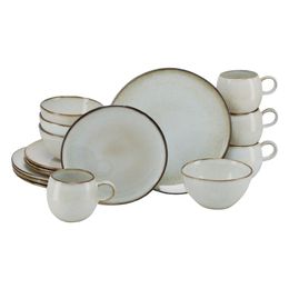 Kombiservice Creatable "Stone Town, Service 16-tlg.", grau, 16, Steinzeug, Geschirr-Sets, Kombiservice, Welt der T&ouml;pferei, Unregelm&auml;&szlig;iger Vintage Rand