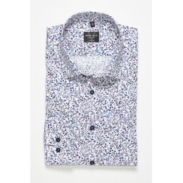 Langarmhemd MARVELIS, Herren, Gr. 42, N-Gr, fuchsia, Web, Obermaterial: 100% Baumwolle, gemustert, schmal normal, 2-Knopf-Manschette, Hemden Langarmhemd, New York Kentkragen, floraler Print, body fit