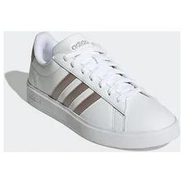 Sneaker Adidas SPORTSWEAR "GRAND COURT CLOUDFOAM LIFESTYLE COURT COMFORT", Damen, Gr. 40, wei&szlig; (cloud wei&szlig;, platin metallic, platin metallic), Synthetik, Schuhe Sneaker, Design auf den Spuren des Adidas Superstar