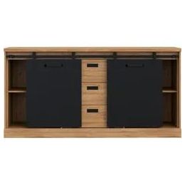 Sideboard FORTE "Kaszimiro", schwarz (waterford eiche, schwarz), B:173,3cm H:88,2cm T:52cm, Holzwerkstoff, Sideboards, Sideboard