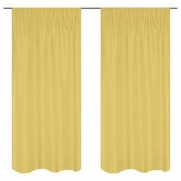 Vorhang HOME BASICS "MAITE" Gr. 2, gelb, B:135cm H:175cm, Polyester, Gardinen