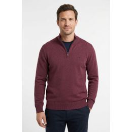 Troyer Fynch-Hatton, Herren, Gr. L, deep merlot, Obermaterial: 100% Baumwolle, unifarben, regular fit taillenbedeckt, Rippb&uuml;ndchen, Pullover Troyer, mit Rei&szlig;verschluss, Regular Fit, unifarben, mit Logo-Stickerei