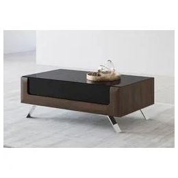 Couchtisch Home Affaire "Kasai", braun (wallnut columbia, schwarz), B:110cm T:65cm, Tische, Couchtisch, (110 x 65 cm)