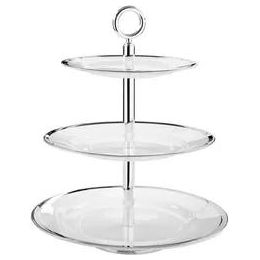 Etagere Fink "PLATINUM", wei&szlig;, H:39cm &Oslash;:30cm, Porzellan, Servierplatten, Etagere, Servierplatte mit Platinumrand, mit 3 Etagen, H&ouml;he ca. 39 cm