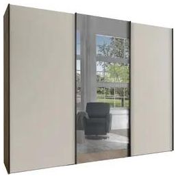 Schwebet&uuml;renschrank Wiemann "Monaco", braun (bianco, eiche, nachbildung), B:278,9cm H:217cm T:67cm, Holzwerkstoff, Kristallglas, Schr&auml;nke, Schwebet&uuml;renschrank, hochwertige Beschl&auml;ge