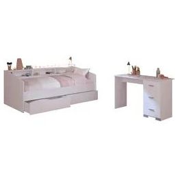Jugendzimmer-Set Parisot "Sleep 41", wei&szlig;, B:113cm H:82cm T:203cm, Holzwerkstoff, Schlafzimmerm&ouml;bel-Sets, R&uuml;ckw&auml;nde der F&auml;cher am Bett drehbar