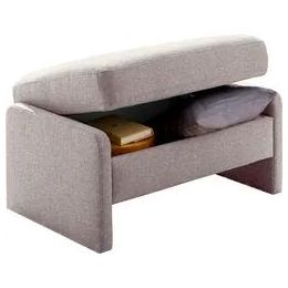 Stauraumhocker Home Affaire "Mailand", grau (hellgrau), B:70cm H:60cm T:60cm, 100% Polyester, Hocker, passend zur Serie