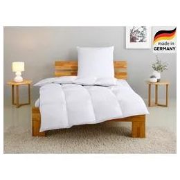 Daunenbettdecke + Kopfkissen OTTO HOME "TAMINS, Bettdecke 135x200 cm und 155x220 cm, 2-tlg.", wei&szlig;, B/L: 155cm x 220cm Anzahl Teile 1, B/L: 80cm x 80cm Anzahl Teile 1, Bezug: Baumwolle F&uuml;llung: Entendaune/-feder, extrawarm, Bettdecken Bezug: 100% Baumwolle. Kopfkissen Bezug: 100% Baumwolle. Bettdecken F&uuml;llung: 100% Daunen. Kopfkissen F&uuml;llung: 85% Federn, 15% Daunen, Bettwaren-Sets, Set mit Kissen 
