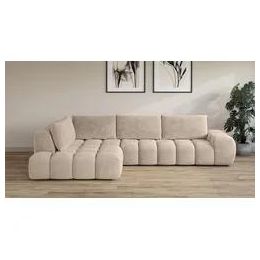 Ecksofa OTTO HOME "AZITA L-Form, XXL 352 cm Designsofa in Bubble-Opitk", grau (taupe), B:352cm H:72cm T:210cm, 100% Polyester, Sofas, Ecksofa, lose R&uuml;ckenkissen, traumhafte Steppung