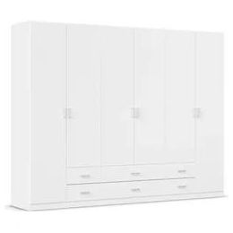 Dreht&uuml;renschrank Rauch "Kleiderschrank Garderobe GAMMA Breiten 91/136/181/226/271/315/360 cm", wei&szlig; (alpinwei&szlig;, griffe alu), B:271cm H:210cm T:54cm, Holzwerkstoff, Schr&auml;nke, Dreht&uuml;renschrank, mit Schubladen, verschiedene Griff-Varianten TOPSELLER MADE IN GERMANY