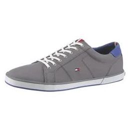 Sneaker Tommy Hilfiger "H2285ARLOW 1D", Herren, Gr. 48, grau (grau, blau), Textil, Schuhe Sneaker, Freizeitschuh, Halbschuh, Schn&uuml;rer mit seitlicher Flaggen-Stickerei