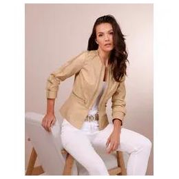 Lederblazer CREATION L PREMIUM "Lammnappa-Lederblazer", Damen, Gr. 48, braun (camel), 100% Lammnappaleder, Blazer