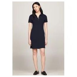 Polokleid Tommy Hilfiger "1985 POLO DRESS SHORT SLEEVE", Damen, Gr. S (36), N-Gr, blau (desert_sky), Piqu&eacute;, Obermaterial: 97% Baumwolle, 3% Elasthan, unifarben, slim fit kniefrei, abgesteppte Kante, Kleider, Baumwoll-Piqu&eacute; mit Stretch-Anteil, Slim Fit