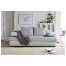 Schlafsofa Collection AB "Chicago, B: 200 cm, Liegefl. 146x200 cm", grau (hellgrau), B:200cm T:95cm, 100%Polyester, Sofas, Schlafsofa, Bettfunktion, Bettkasten & 2 Armlehnenkissen, Federkern