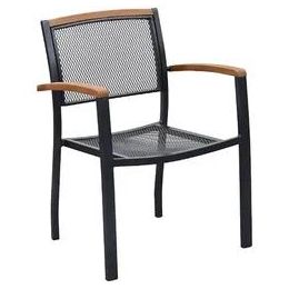 Gartensessel Merxx "&raquo;Tilos&laquo;", grau (graphit), B:61,5cm H:84cm T:52cm, Akazienholz, Sessel, stapelbar
