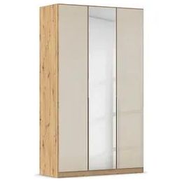 Dreht&uuml;renschrank OTTO HOME "Kleiderschrank Kleiderschr&auml;nke Schrank Garderobe AGORDO mit Glasfront", beige (eiche artisan, glas beige (champagner)), B:136cm H:229cm T:54cm, Holzwerkstoff, Schr&auml;nke, Dreht&uuml;renschrank, durchdachte Innenausstattung, in 8 Breiten und 2 H&ouml;hen MADE IN GERMANY