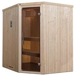 Sauna Weka "Varberg", beige (natur), Bio-Ofen, externe Steuerung, 7,5 kW, Saunen, 7,5 kW Bio-Ofen mit digitaler Steuerung