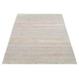 Teppich OCI DIE TEPPICHMARKE "FARBEN MASTER", beige (natur), B:80cm H:8mm L:150cm, Polyester, Teppiche, Teppich, Klassisches Muster, eingefasst, in 3-D-Optik, mit Fransen