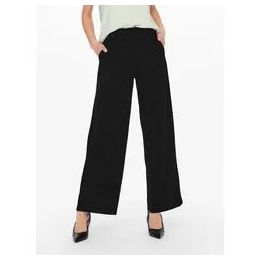 Jacqueline de Yong Jerseyhose JDY "JDYGEGGO NEW LONG PANT JRS NOOS", Damen, Gr. XS (34), L&auml;nge 32, schwarz (schwarz detail:schwarz buttons), Jersey, Obermaterial: 95% Polyester, 5% Elasthan, unifarben, relaxed fit lang, Hosen Jerseyhose, Materialmix