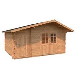 Gartenhaus Palmako "Emma", braun (hellbraun), Fu&szlig;boden im Gartenhaus, ohne Dacheindeckung, Holzwerkstoff, Gartenh&auml;user, Gartenhaus, 14,2 qm