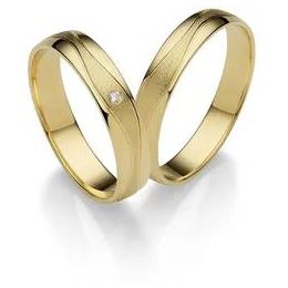 Trauring Firetti "Schmuck Geschenk Gold 375 Hochzeit Ehering "LIEBE" Gr. 60, gold (gelbgoldfarben), Fingerringe, Damen, 60, 0,01 SI = kleine Einschl&uuml;sse mit Brillant, Gelbgold 375, 4mm, Trauring, Made in Germany, wahlweise mit oder ohne Brillant
