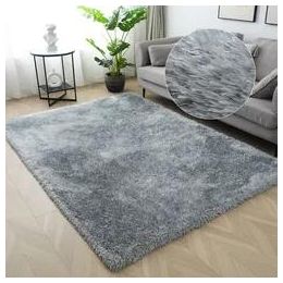 Hochflor-Teppich OTTO HOME "Micro Shaggy, aus weicher Mikrofaser" Gr. 2, grau, B:80cm H:53mm L:150cm, Kunstfaser, Teppiche, weich, flauschig, Uni-Farben, Wohnzimmer, Schlafzimmer, Kinderzimmer
