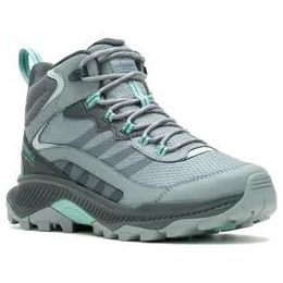 Wanderschuh Merrell "SPEED STRIKE 2 MID GORE-TEX", Damen, Gr. 41, grau (monument), Synthetik, Textil, Schuhe Wanderschuh, wasserdicht dank Gore-Tex Membrane
