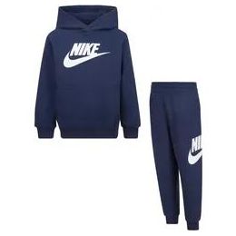 Jogginganzug Nike SPORTSWEAR "NKN CLUB FLEECE SET", Jungen, Gr. 6 (116), blau (midnight navy), Sweatware, Obermaterial: 60% Baumwolle, 40% Polyester, Sportanz&uuml;ge Jogginganzug, mit Kapuze, mit elastischem Bund und gerippten B&uuml;ndchen