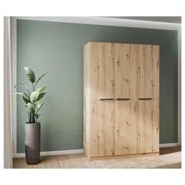 Dreht&uuml;renschrank Rauch "Kleiderschrank Schrank Garderobe Garderobenschrank Stauraumwunder MODI", braun (eiche artisan), B:136cm H:210cm T:54cm, Holzwerkstoff, Schr&auml;nke, Dreht&uuml;renschrank, optional mit Spiegel MADE IN GERMANY