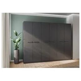 Dreht&uuml;renschrank Rauch "Kleiderschrank Schrank Garderobe Garderobenschrank Stauraumwunder MODI", grau (graumetallic), B:271cm H:210cm T:54cm, Holzwerkstoff, Schr&auml;nke, Dreht&uuml;renschrank, optional mit Spiegel MADE IN GERMANY