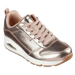 Sneaker Skechers "Uno - Metallixs", Damen, Gr. 40, rosa (ros&egrave;gold metallixs), Leder, metallic, Schuhe Sneaker, Keilsneaker, Plateausneaker, Schn&uuml;rschuh mit Skech-Air