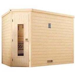 Sauna Weka "Turku", beige (natur), Bio-Ofen, externe Steuerung, 7,5 kW, Saunen, 7,5 kW Bio-Ofen mit digitaler Steuerung