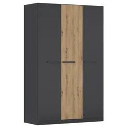 Dreht&uuml;renschrank Rauch "Kleiderschrank Schrank Garderobe Garderobenschrank Stauraumwunder MODI", grau (graumetallic, eiche artisan), B:136cm H:210cm T:54cm, Holzwerkstoff, Schr&auml;nke, Dreht&uuml;renschrank, optional mit Spiegel MADE IN GERMANY