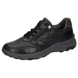Waldl&auml;ufer Sneaker WALDL&Auml;UFER "H-MAX", Herren, Gr. 7,5 (41), schwarz (schwarz, grau), Nappaleder, Veloursleder, Schuhe Sneaker, Bequemschuh, Halbschuh, Schn&uuml;rschuh in Komfortweite H (= sehr weit)