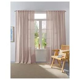Vorhang OTTO HOME "Linsdorf" Gr. 3, grau (taupe), B:140cm H:245cm, Polyester, Gardinen, Leinenstruktur, halbtransparent